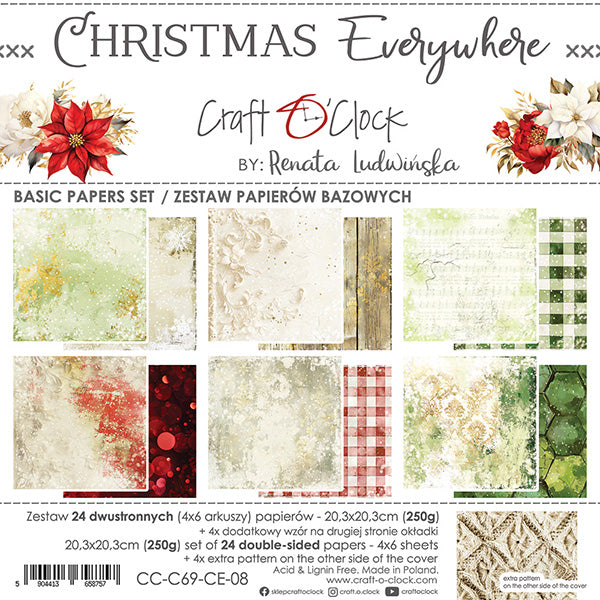 8" x 8" paper pad - Christmas Everywhere Backgrounds | Crafty Wizard